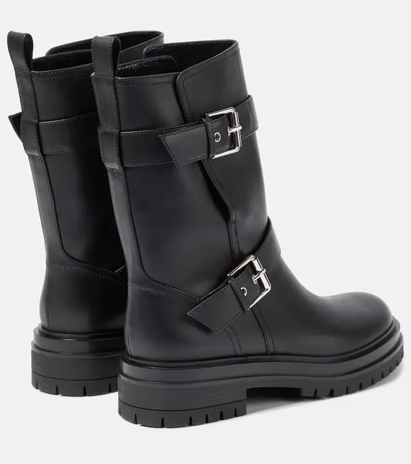 GIANVITO ROSSI Thiago Leather Ankle Boots