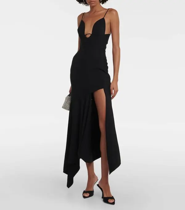 MUGLER Paneled Midi Dress