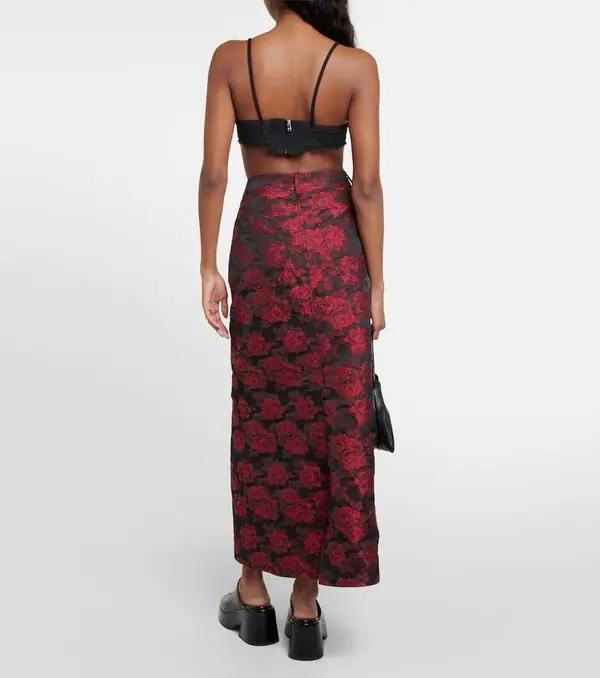GANNI Floral Jacquard Maxi Skirt