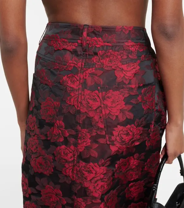 GANNI Floral Jacquard Maxi Skirt