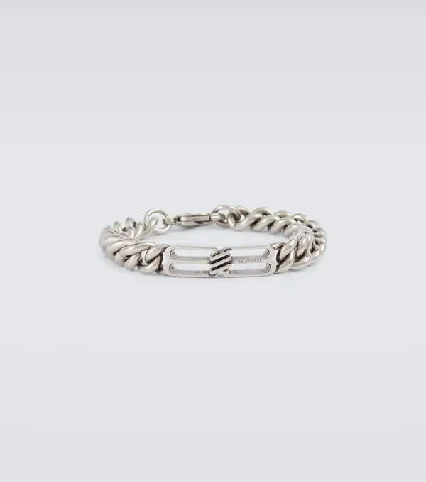 Balenciaga Bb Brass Bracelet - Silver