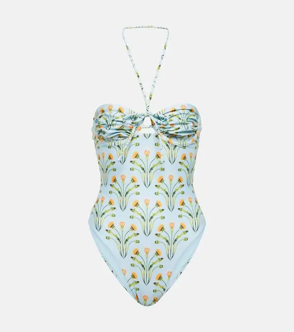 Agua Bendita Sandalo Floral One Piece Swimsuit - Blue