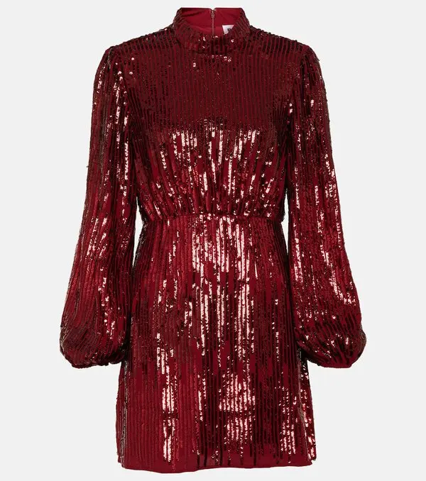 Rixo Samantha Sequined Mini Dress - Red