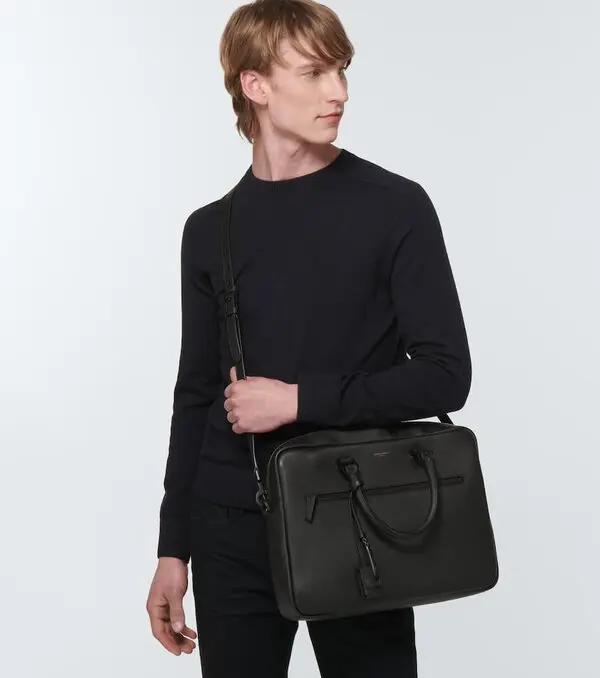 Saint Laurent Sac De Jour Leather Briefcase