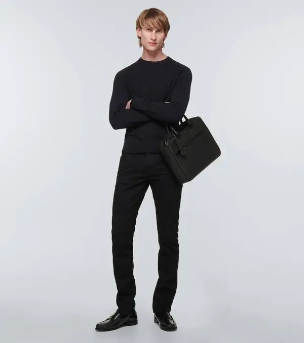 Saint Laurent Sac De Jour Leather Briefcase