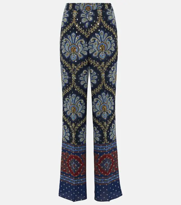 Etro Paisley Silk-blend Wide-leg Pants