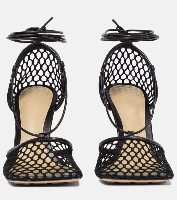 Bottega Veneta Stretch Leather-trimmed Mesh Pumps - Black