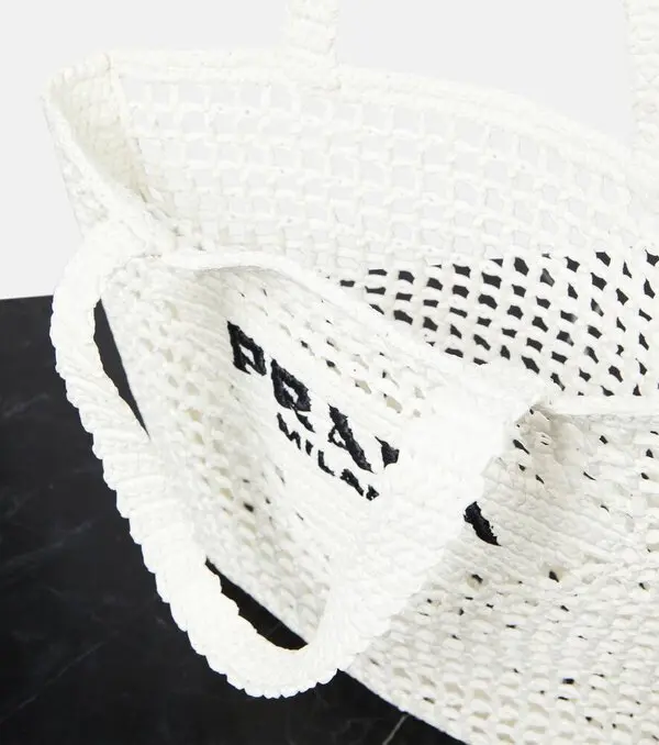 Prada Raffia-effect Crochet Shopper