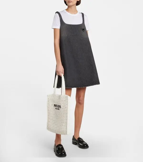 Prada Raffia-effect Crochet Shopper