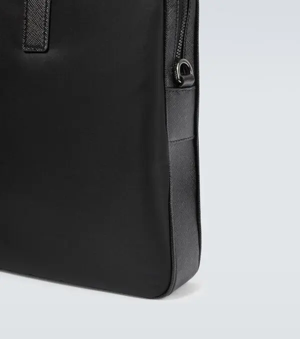 Prada Re-nylon Leather-trimmed Briefcase