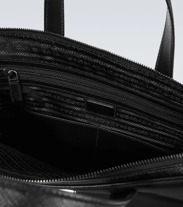 Prada Re-nylon Leather-trimmed Briefcase