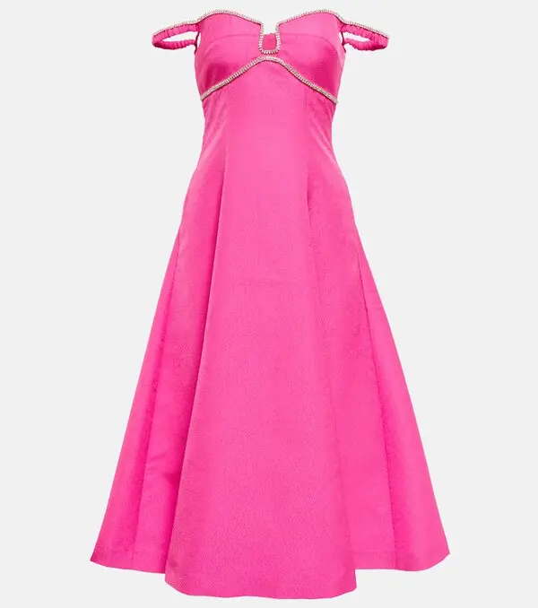 SELF-PORTRAIT Embellished A-line Midi Dress