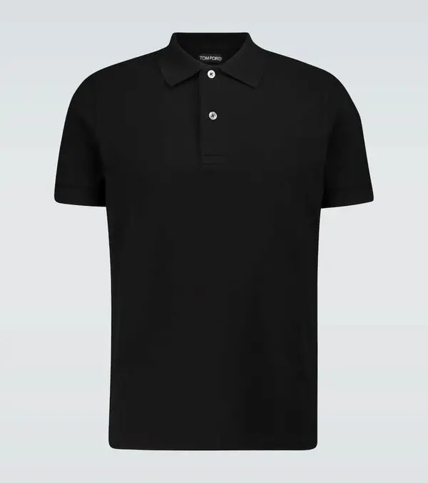 TOM FORD Short-sleeved Cotton Polo Shirt - Black