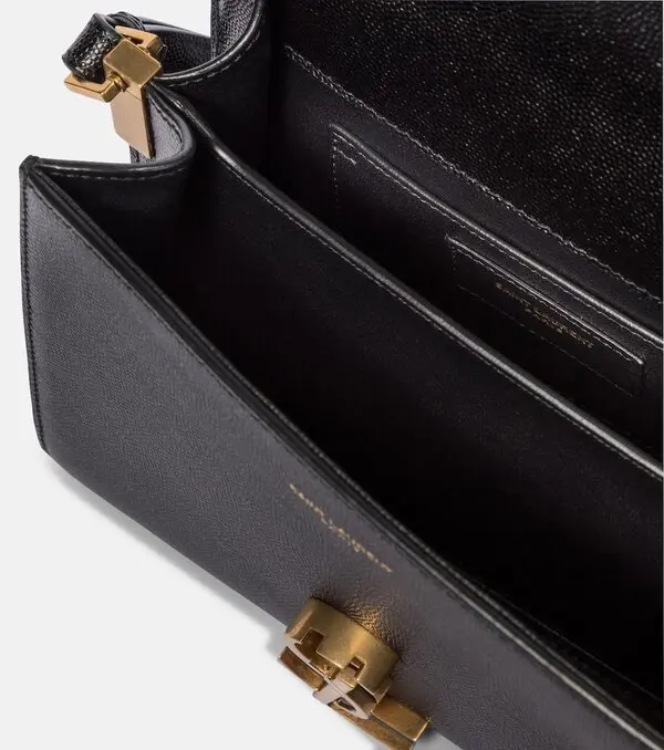 Saint Laurent Cassandra Mini Leather Shoulder Bag - Black