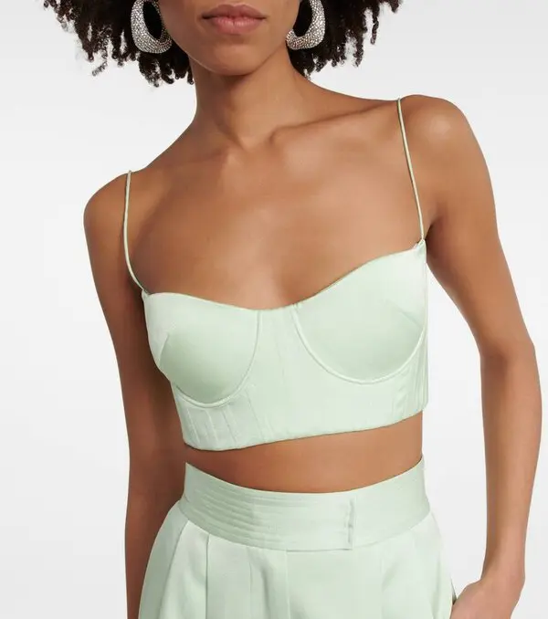 Alex Perry Hart Satin Crepe Bralette