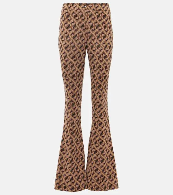 Diane Von Furstenberg Printed Flared Pants - Brown