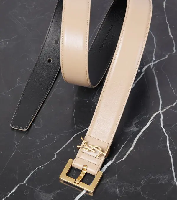Saint Laurent Cassandre Leather Belt