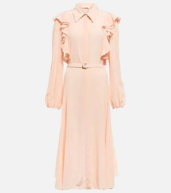 Chloé Ruffled Silk Shirt Dress