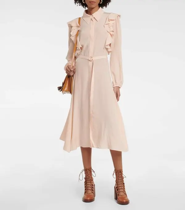 Chloé Ruffled Silk Shirt Dress