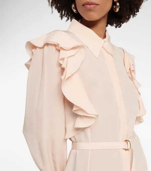 Chloé Ruffled Silk Shirt Dress