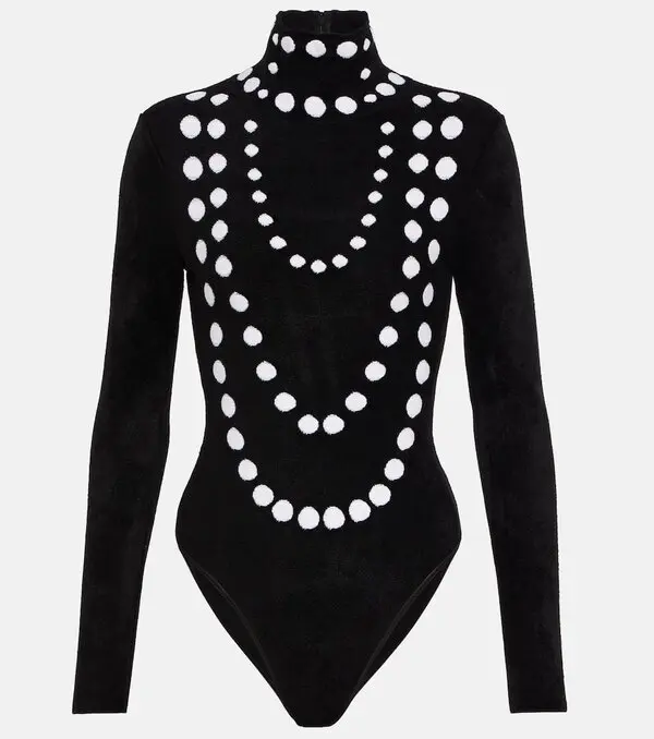 Alaïa Jacquard Velvet Chenille Bodysuit