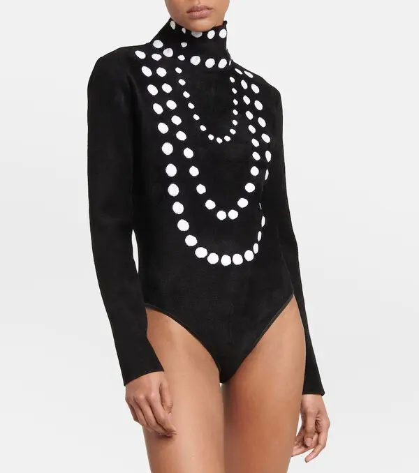 Alaïa Jacquard Velvet Chenille Bodysuit