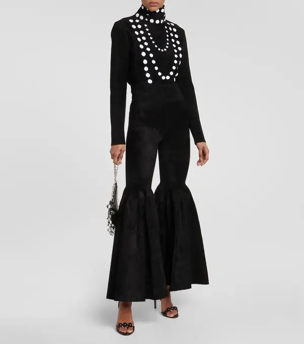 Alaïa Jacquard Velvet Chenille Bodysuit