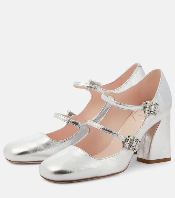 ROGER VIVIER Babies Mini Tres Vivier Leather Pumps