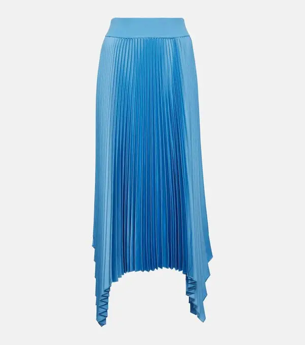 JOSEPH Adé Plisse Midi Skirt - Blue