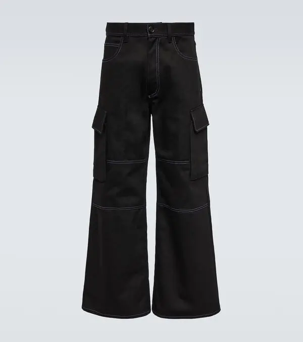 Marni Wide-leg Cotton Gabardine Cargo Trousers
