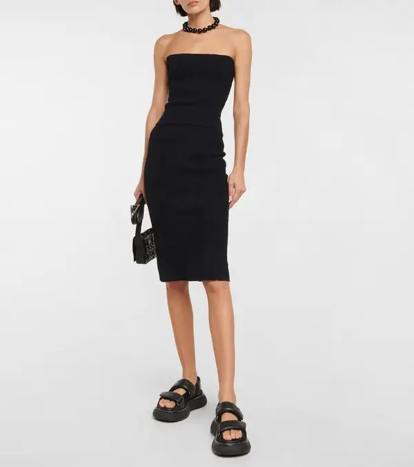 Wardrobe.NYC Strapless Ribbed Top