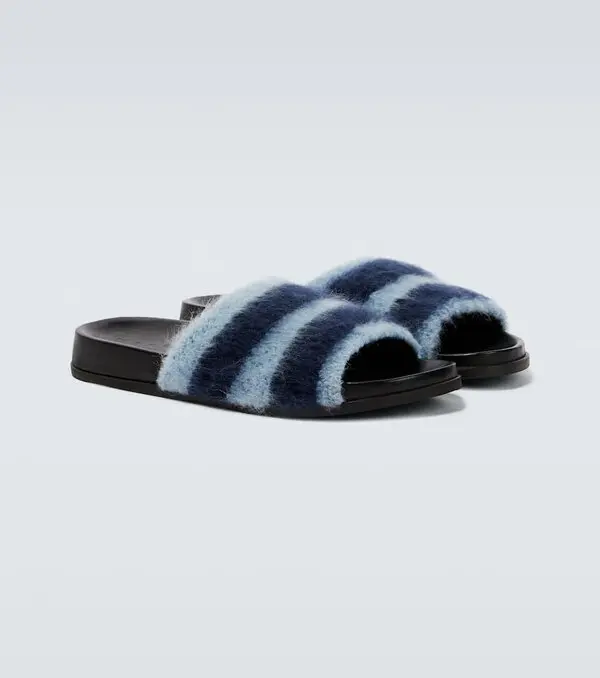 Marni Fussbett Striped Slides