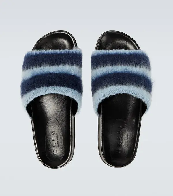 Marni Fussbett Striped Slides