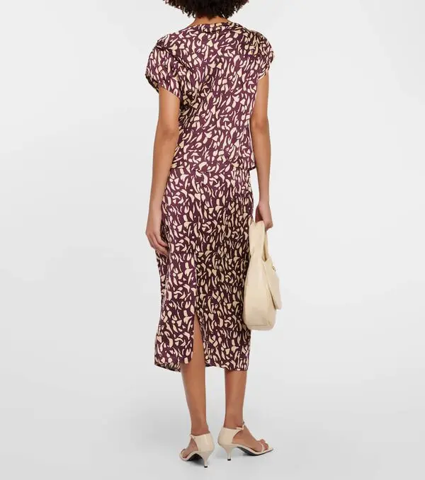 Velvet By Graham & Spencer Devi Printed Satin Top