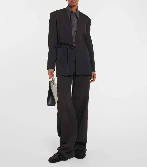 THE ROW Lucca Calf Hair Moccasins - Black