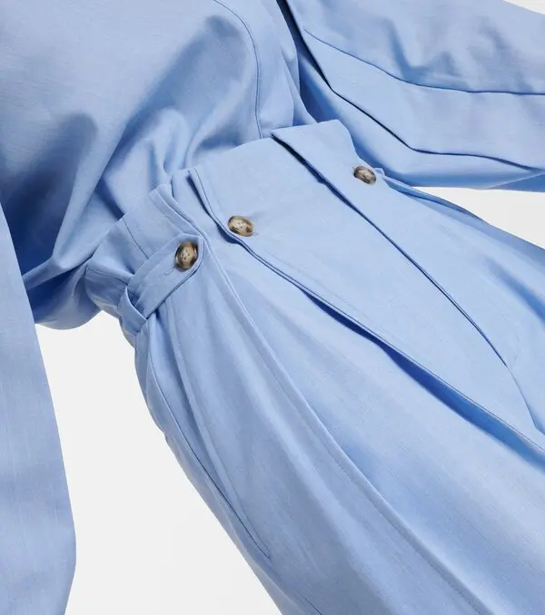 Victoria Beckham Gathered Tapered Pants - Blue