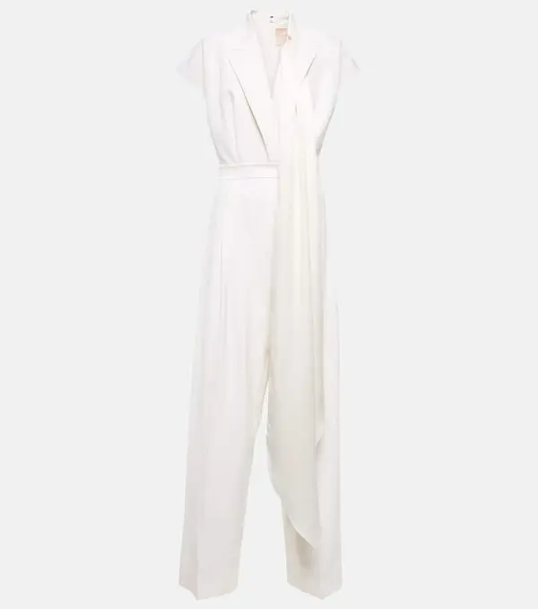 ROKSANDA Bridal Wool Jumpsuit With Cape Detail - White