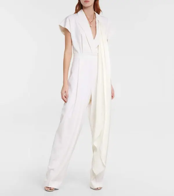 ROKSANDA Bridal Wool Jumpsuit With Cape Detail