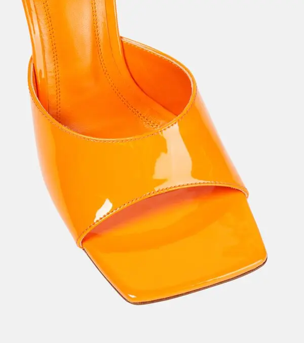 Amina Muaddi Laura Patent Leather Mules