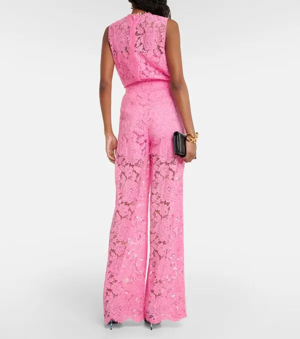 Dolce & Gabbana High-rise Lace Wide-leg Pants