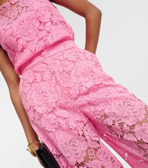 Dolce & Gabbana High-rise Lace Wide-leg Pants