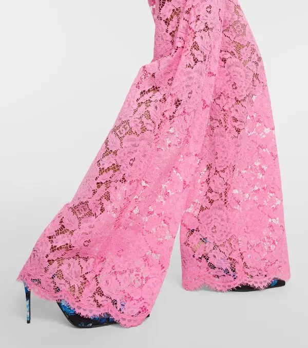 Dolce & Gabbana High-rise Lace Wide-leg Pants