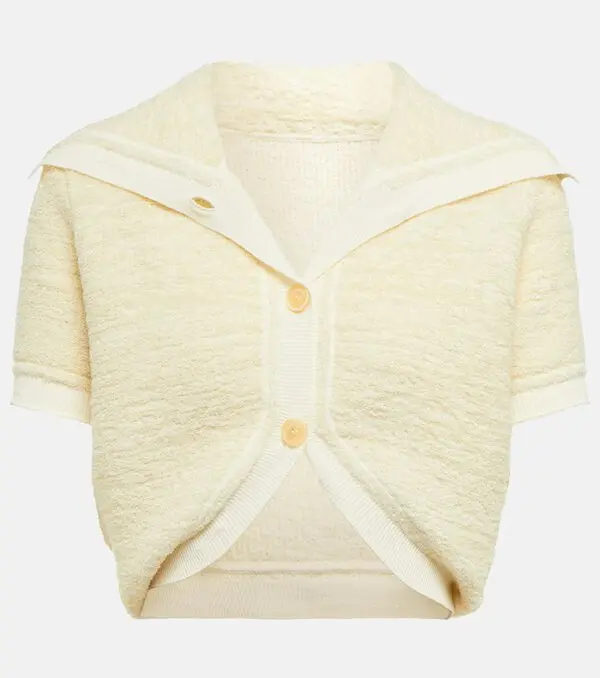 Jacquemus Le Cardigan Campana Cropped Sweater - White
