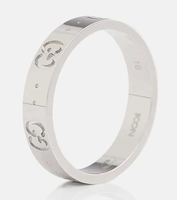 Gucci 18kt White Gold Icon Ring - Silver