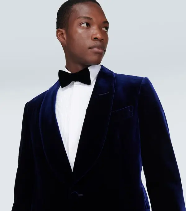 TOM FORD Shelton Velvet Blazer - Blue