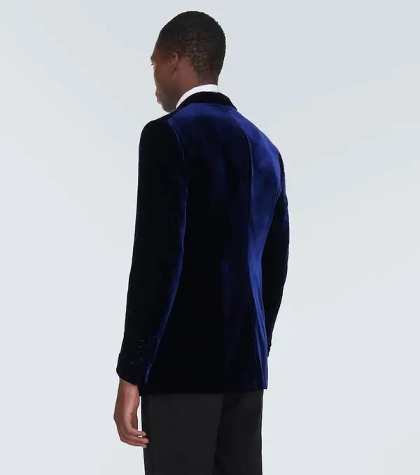 TOM FORD Shelton Velvet Blazer - Blue