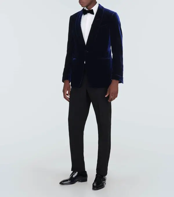 TOM FORD Shelton Velvet Blazer - Blue