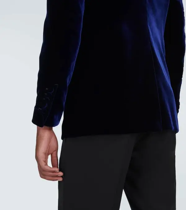 TOM FORD Shelton Velvet Blazer - Blue
