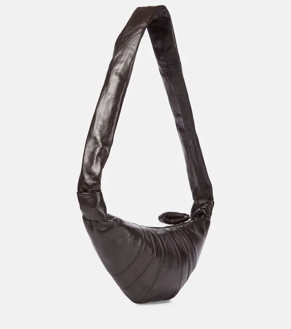 LEMAIRE Small Leather Shoulder Bag - Brown