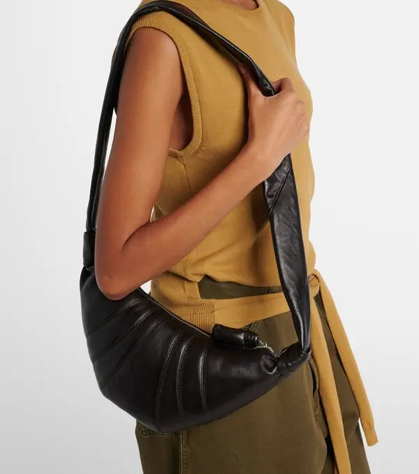 LEMAIRE Small Leather Shoulder Bag - Brown